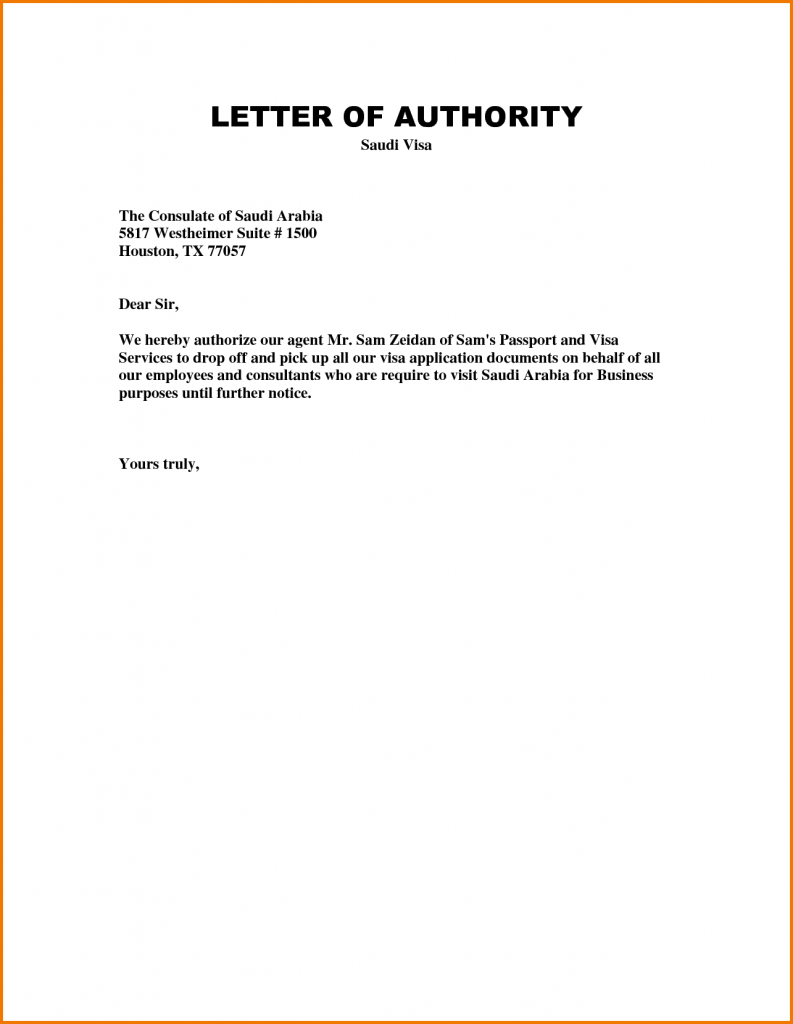 Printable Authorization Letter To Pick Up Sample Authorization Letter